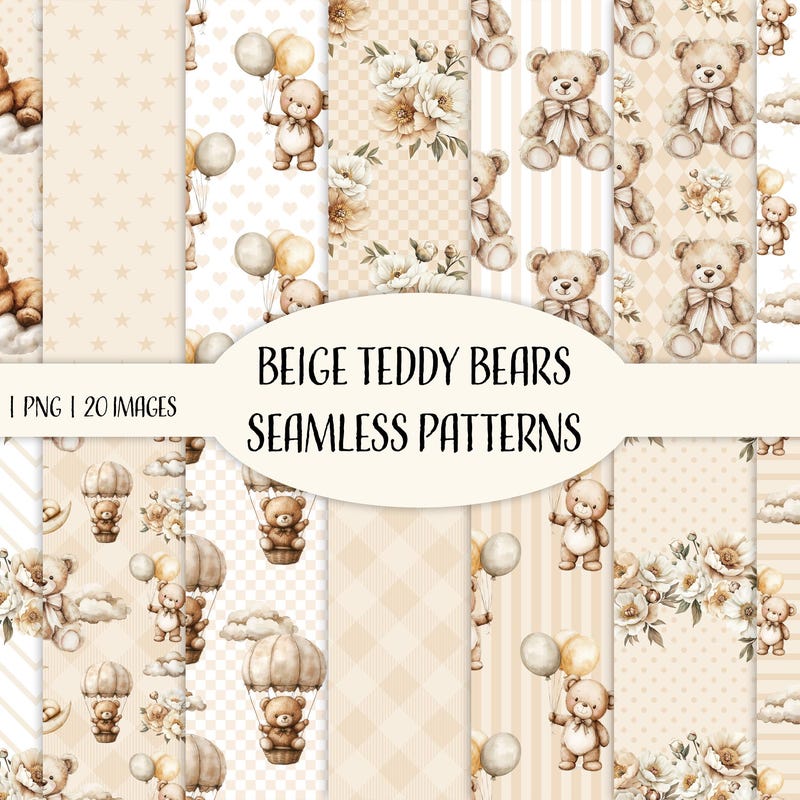 Beige Teddy Bear Papers - Etsy