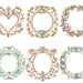 Watercolor Rococo Frames Clipart: Pink, Turquoise & Gold (PNG Digital ...