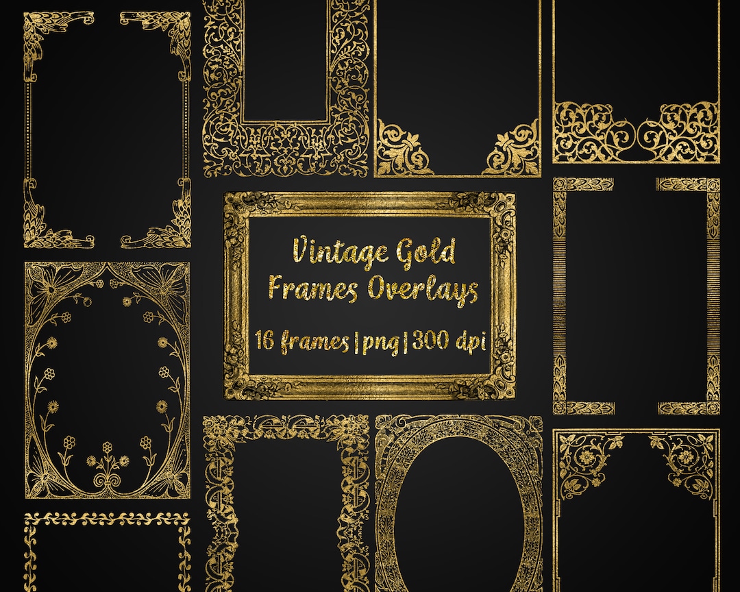 Gold Frames Overlays - Etsy