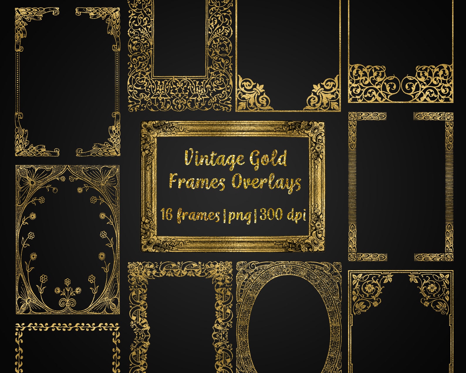 Gold Frames Overlays - Etsy