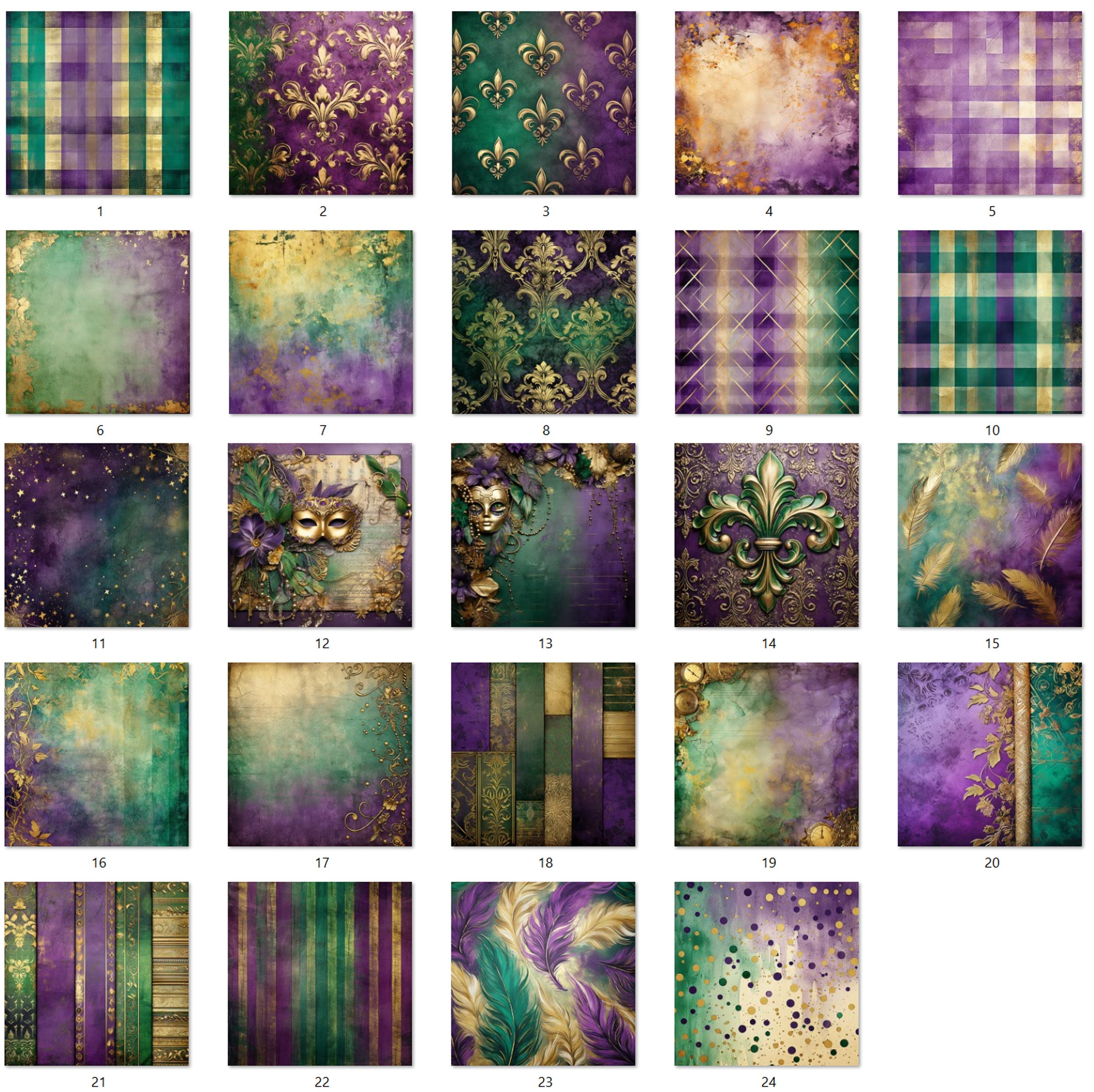 Mardi Gras Digital Papers, Printable Scrapbook Paper, Commercial Use - Etsy