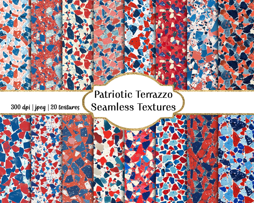 Patriotic Terrazzo Seamless Textures, Commercial Use - Etsy