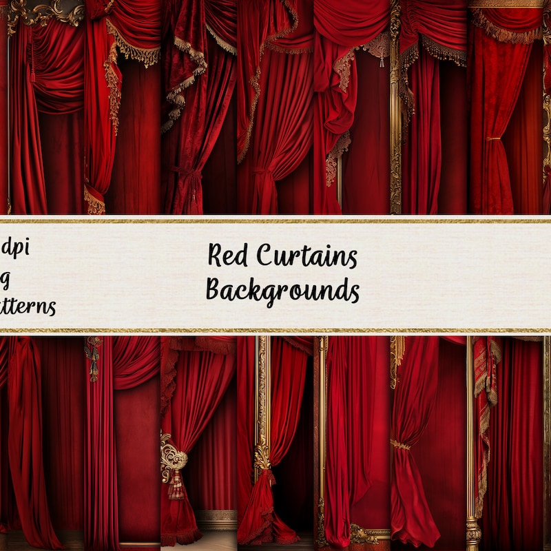 Red Curtains - Etsy