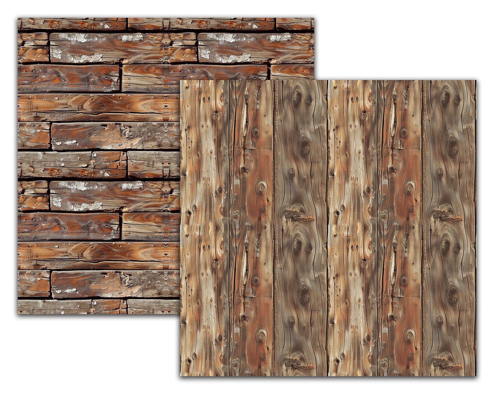Rustic Wood Textures, Seamless Patterns, Printable Scrapbook Paper ...