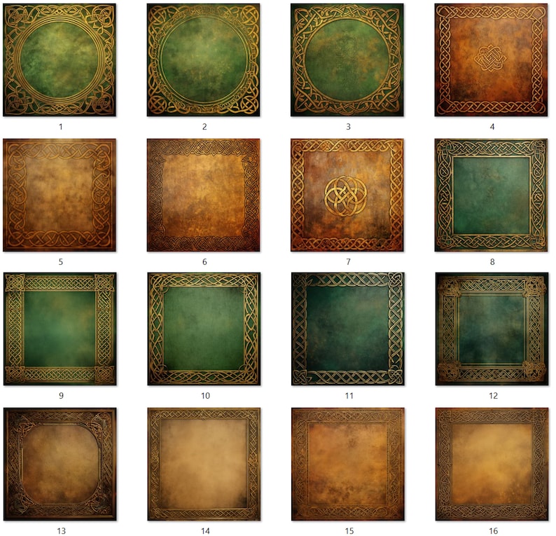 Gold Celtic Knots Frames, Printable Scrapbook Paper, Instant Download ...