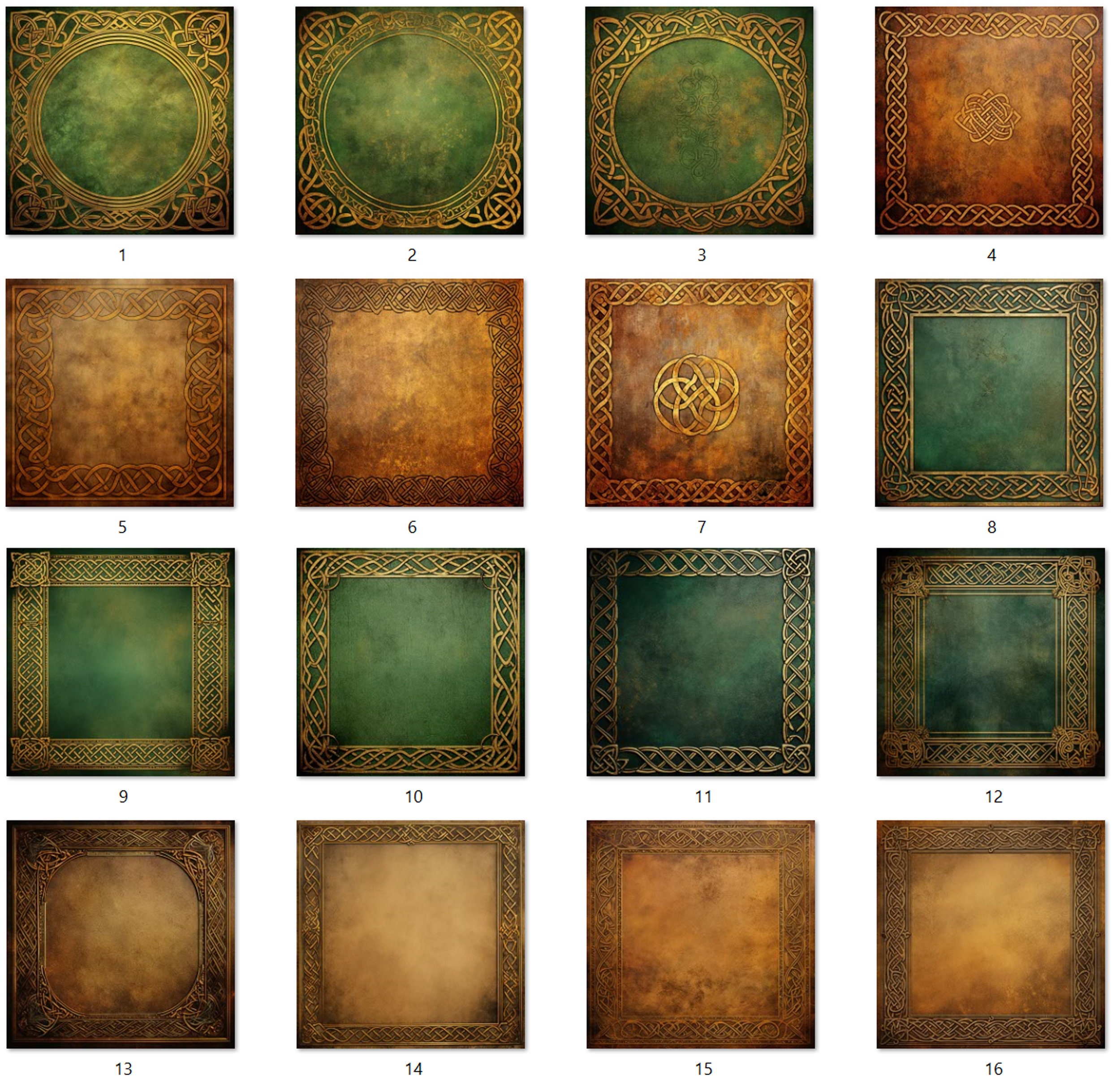Gold Celtic Knots Frames, Printable Scrapbook Paper, Instant Download ...