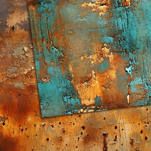 Rust and Teal Textures Digital Papers - Etsy