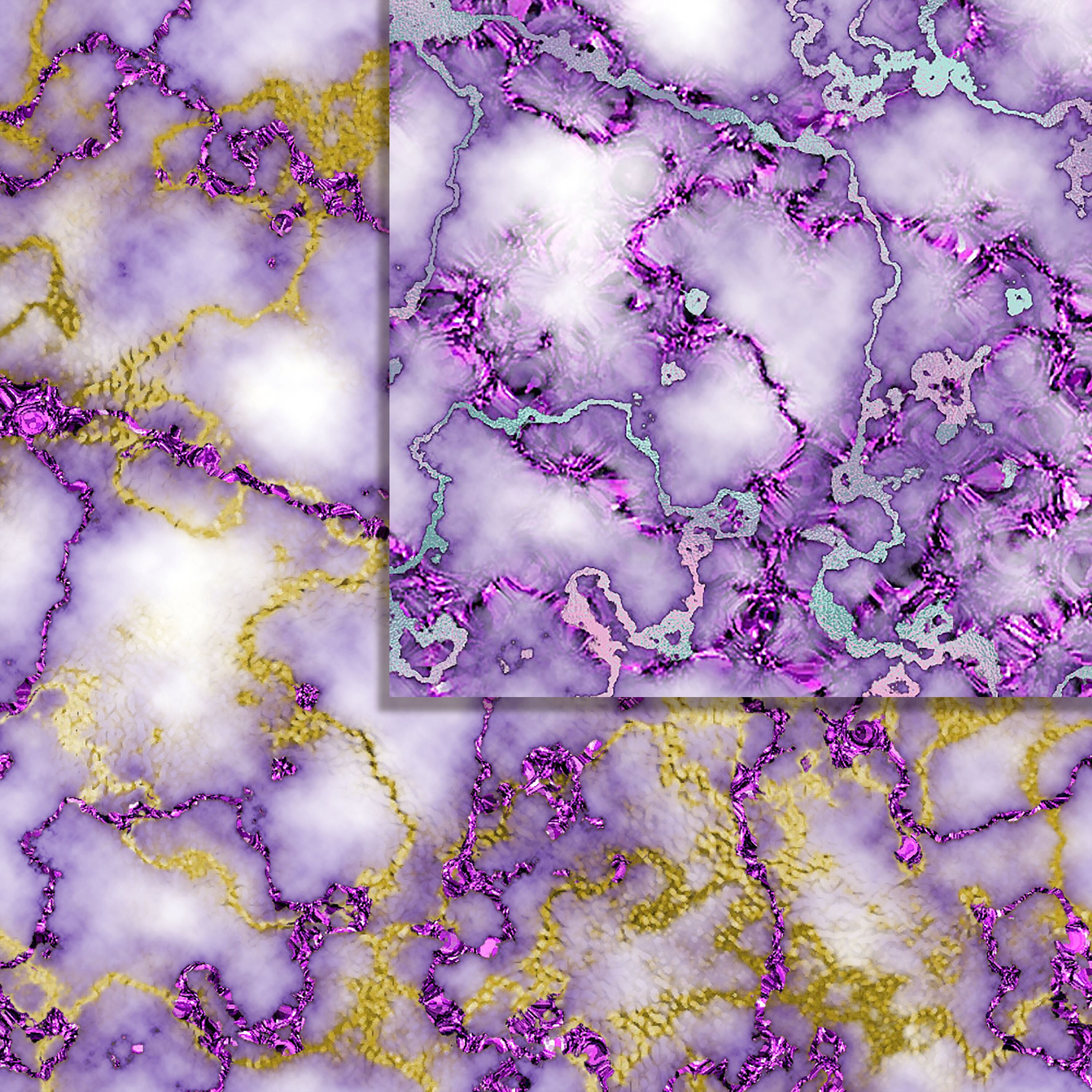 Mermaid Marble Digital Papers - Etsy