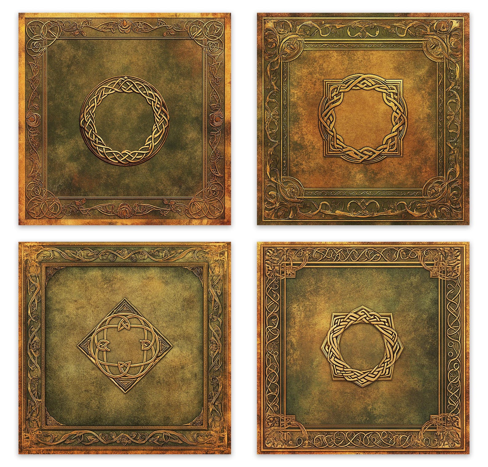 Gold Celtic Frames Digital Papers, Scrapbook Paper (digital Download ...