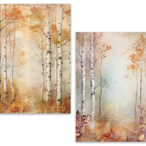 Autumn Forest Digital Papers, Printable Scrapbook Paper, Watercolor ...