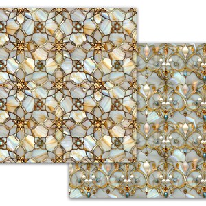 Pearl and Gold Stained Glass Seamless Textures, Commercial Use - Etsy