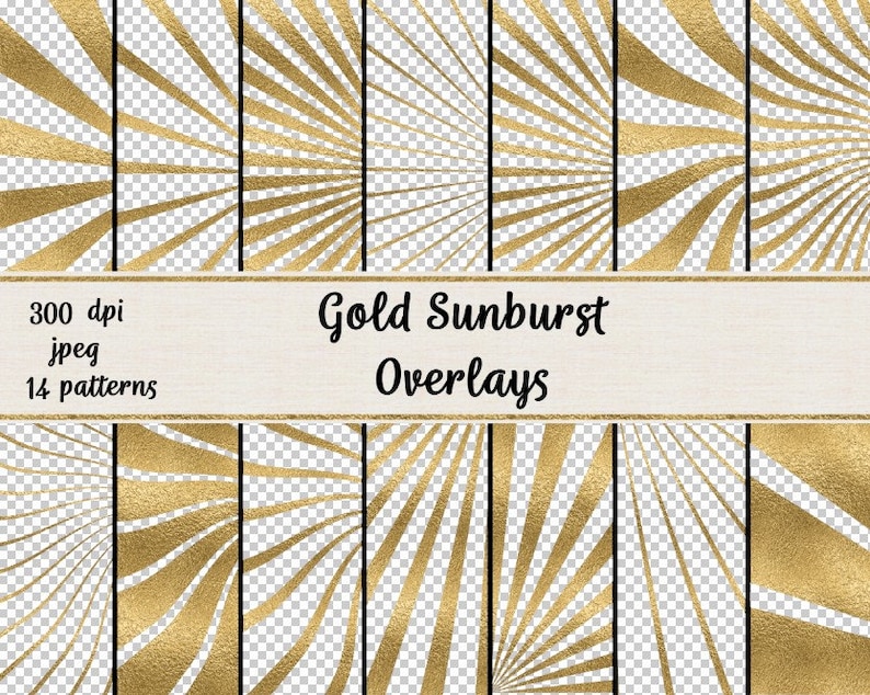 Gold Sunburst Overlays - Etsy