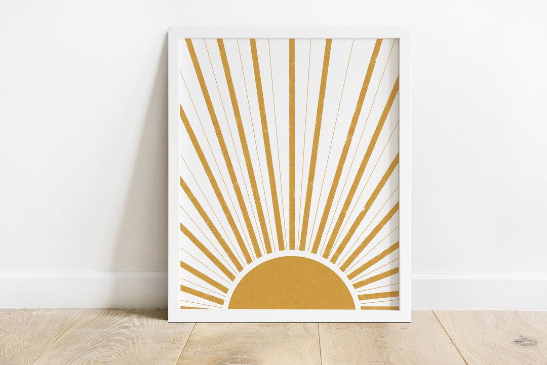 Sun DIGITAL Art Print Yellow Rising Sun PRINTABLE Art Sun - Etsy France