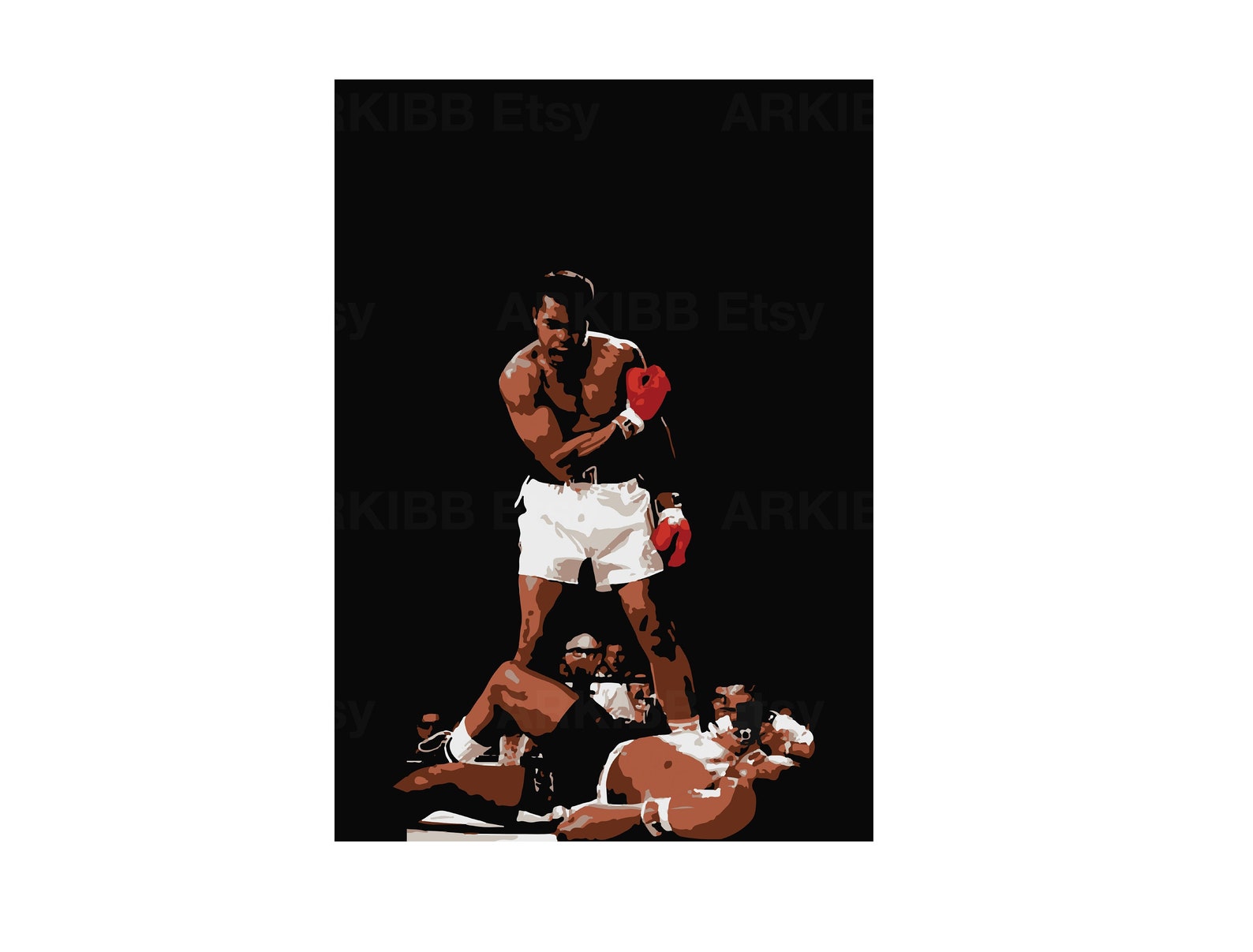 Muhammad Ali Boxing Scene Poster Digital Art Print - Etsy
