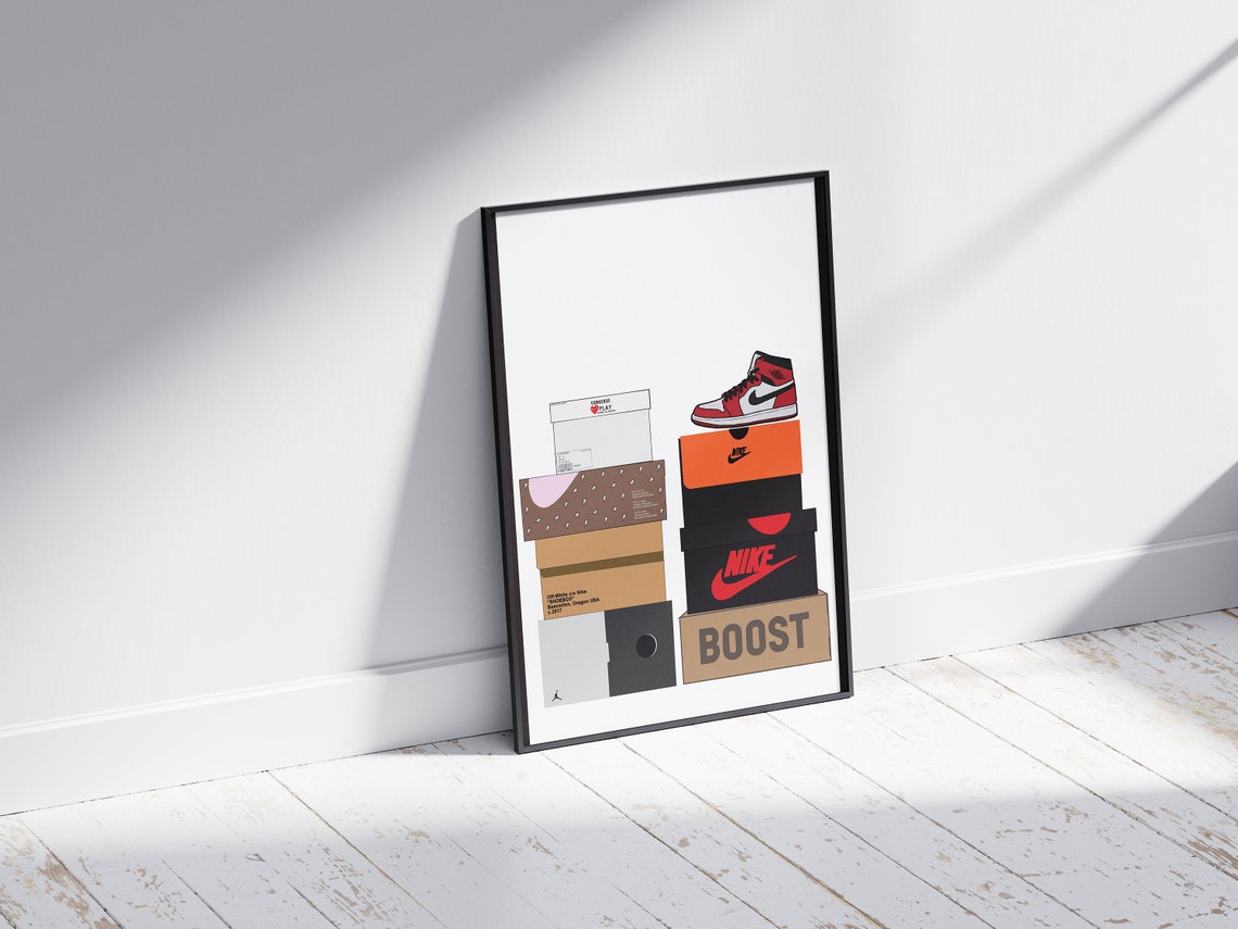 Hypebeast Shoebox Stacked Poster Air Jordan 1 on Shoe Box - Etsy