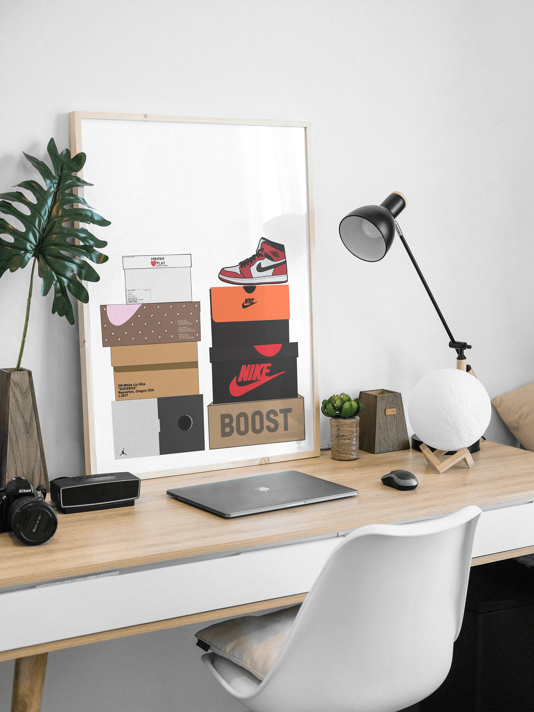 Hypebeast Shoebox Stacked Poster, Air Jordan 1 on Shoe Box Digital ...