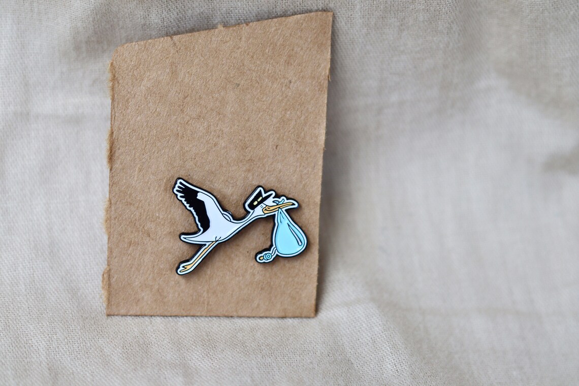 Labor and Delivery Stork Enamel Pins - Etsy