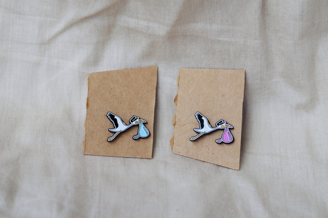 Labor and Delivery Stork Enamel Pins - Etsy