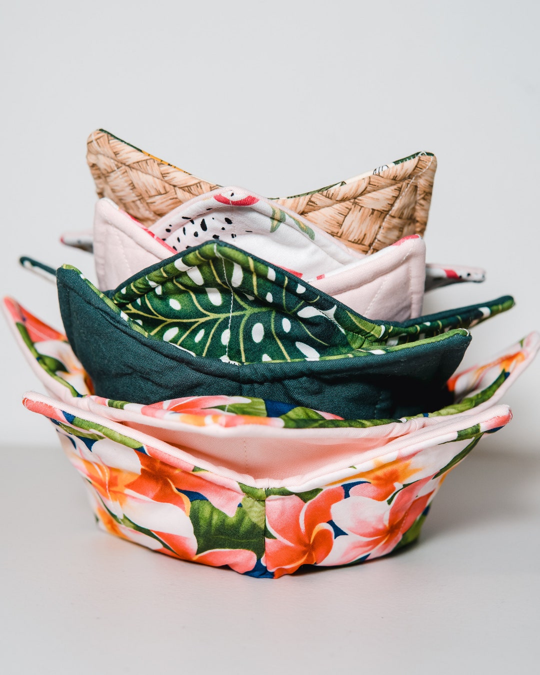 Tropical Bowl Cozy, Hawaiian Bowl Cozy, Bowl Huggers, Reversible, Dorm ...