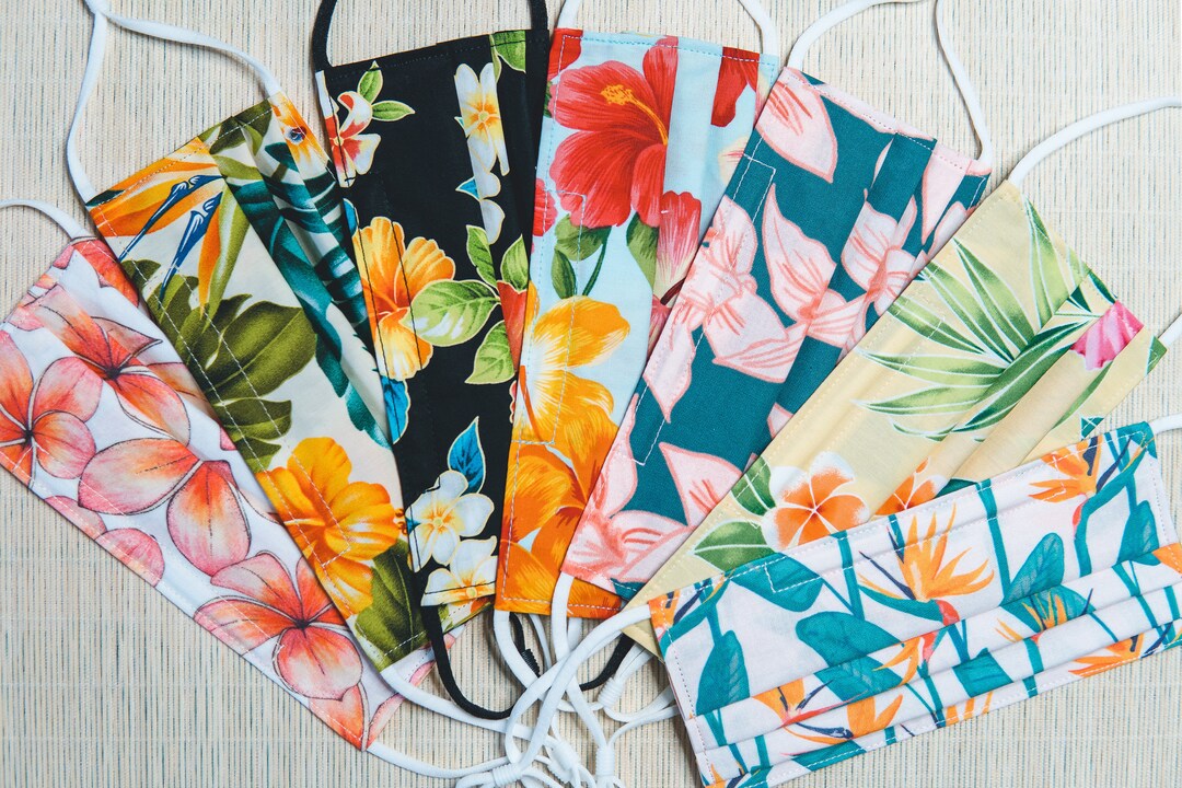 Reusable Tropical Face Masks, 100+ Fabrics, Washable, Adjustable ...