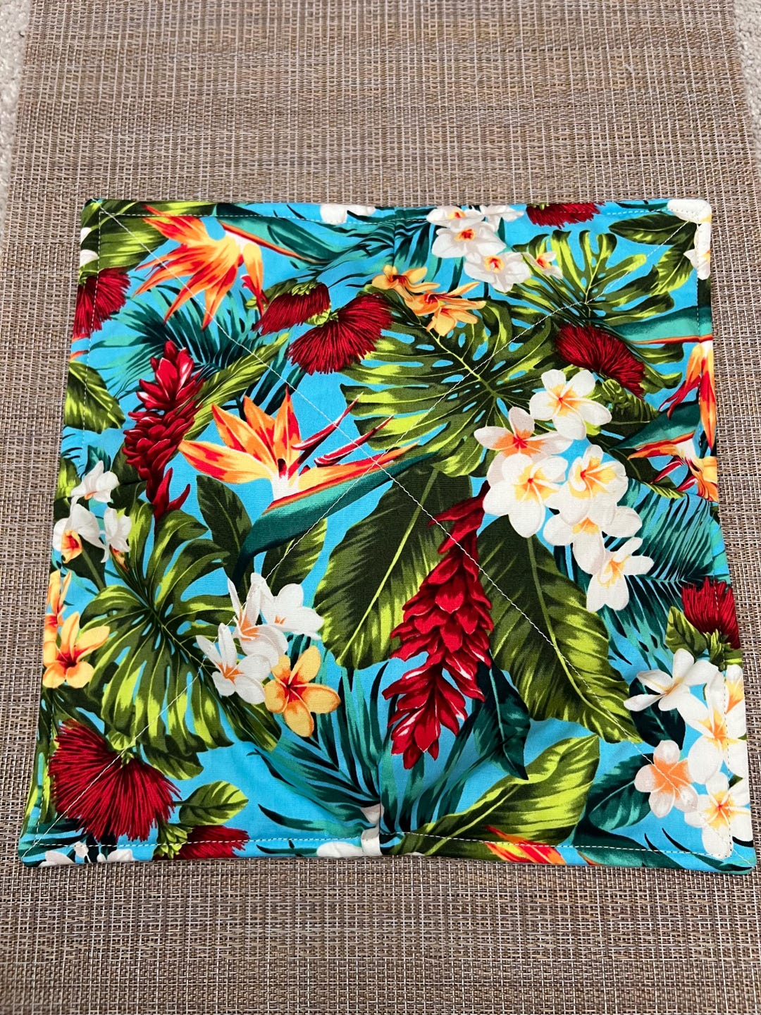 Tropical Plate Cozy, Plate Hugger, Keeps Hands Safe From Hot and Cold ...