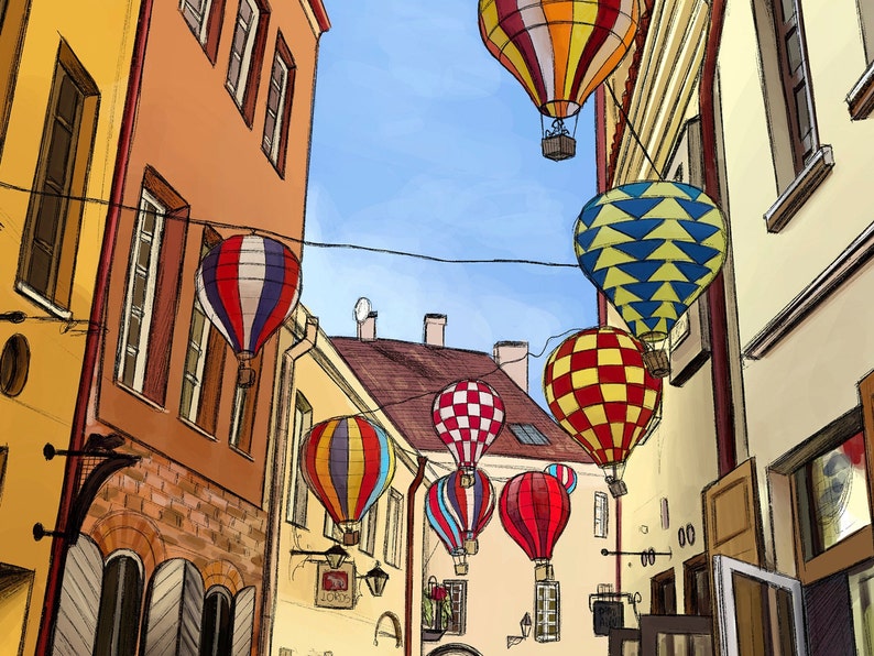Vilnius Print / Lithuanian Print / Illustration / Digital - Etsy