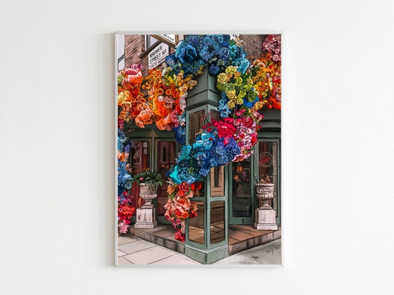 London Shop Front / London Art Print / Flower Facade / Wall | Etsy