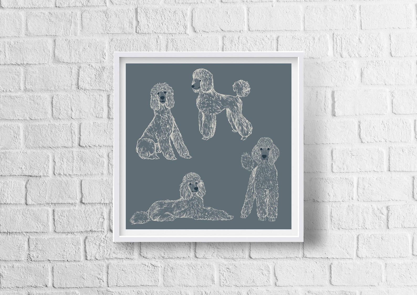 Poodle Print Dog Art Wall Art Illustration Home Decor - Etsy
