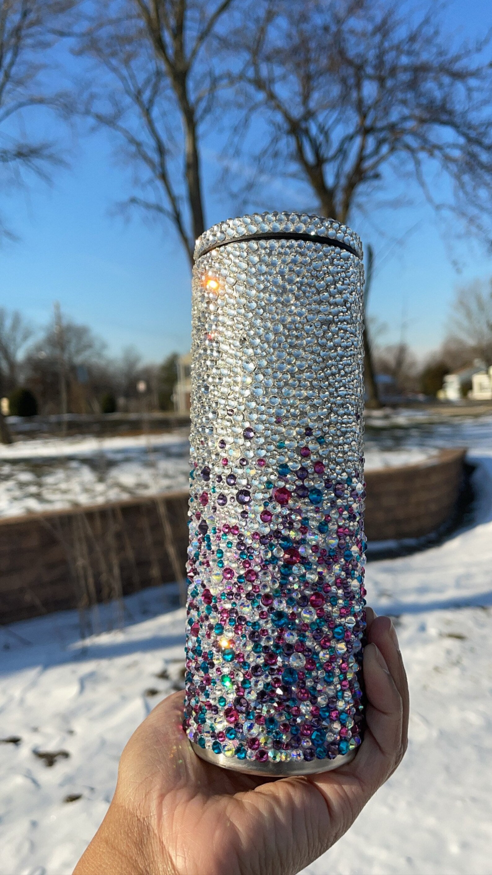 Bling Cup 20oz Pink Purple Blue Crystal Tumbler - Etsy