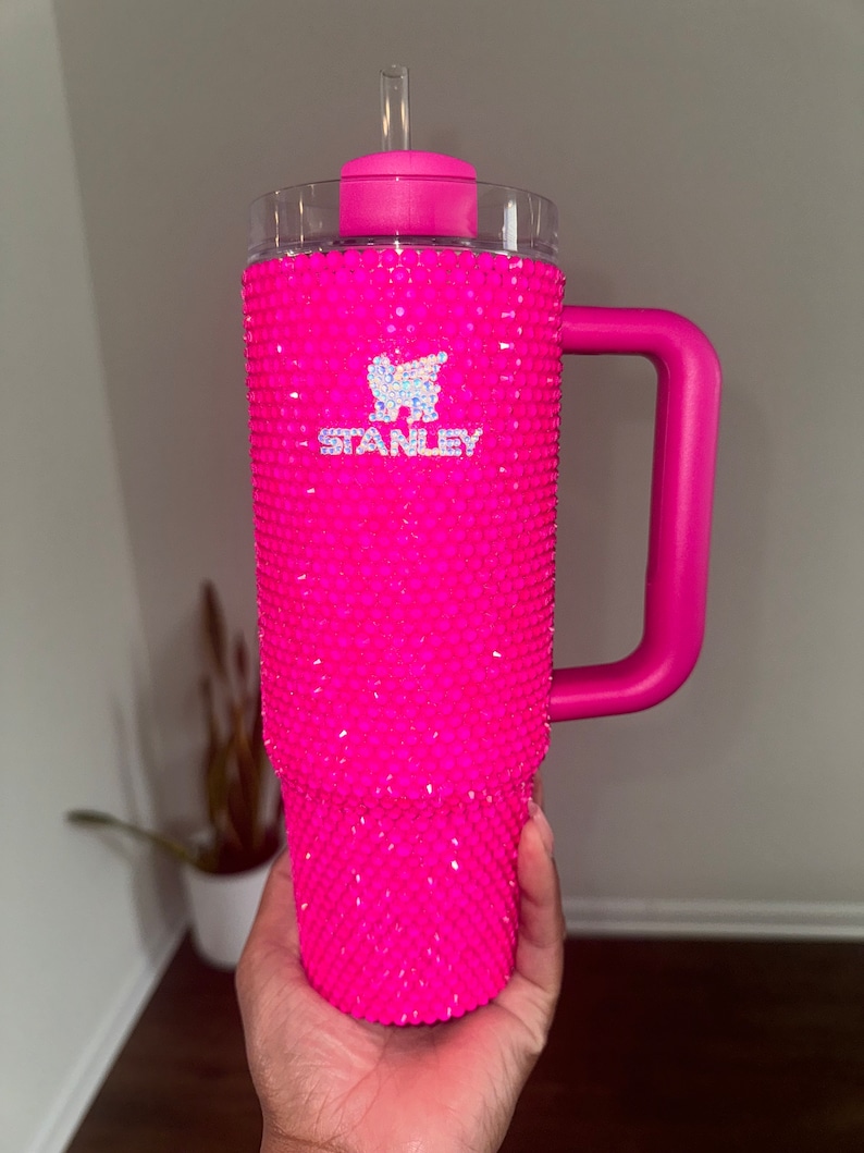 Custom Bling Bedazzle Pink Stanley Camila Authentic Stanley Cup Neon ...