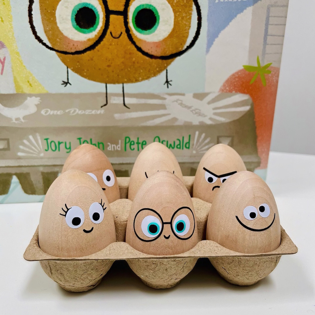 The Good Egg Character Set, 6-pack Wooden Eggs, Story Time Companions ...