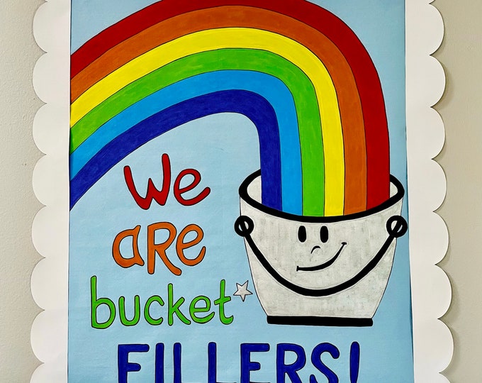 Interactive Bucket Filler Poster fabric-paper Blend, Hand Painted, We ...