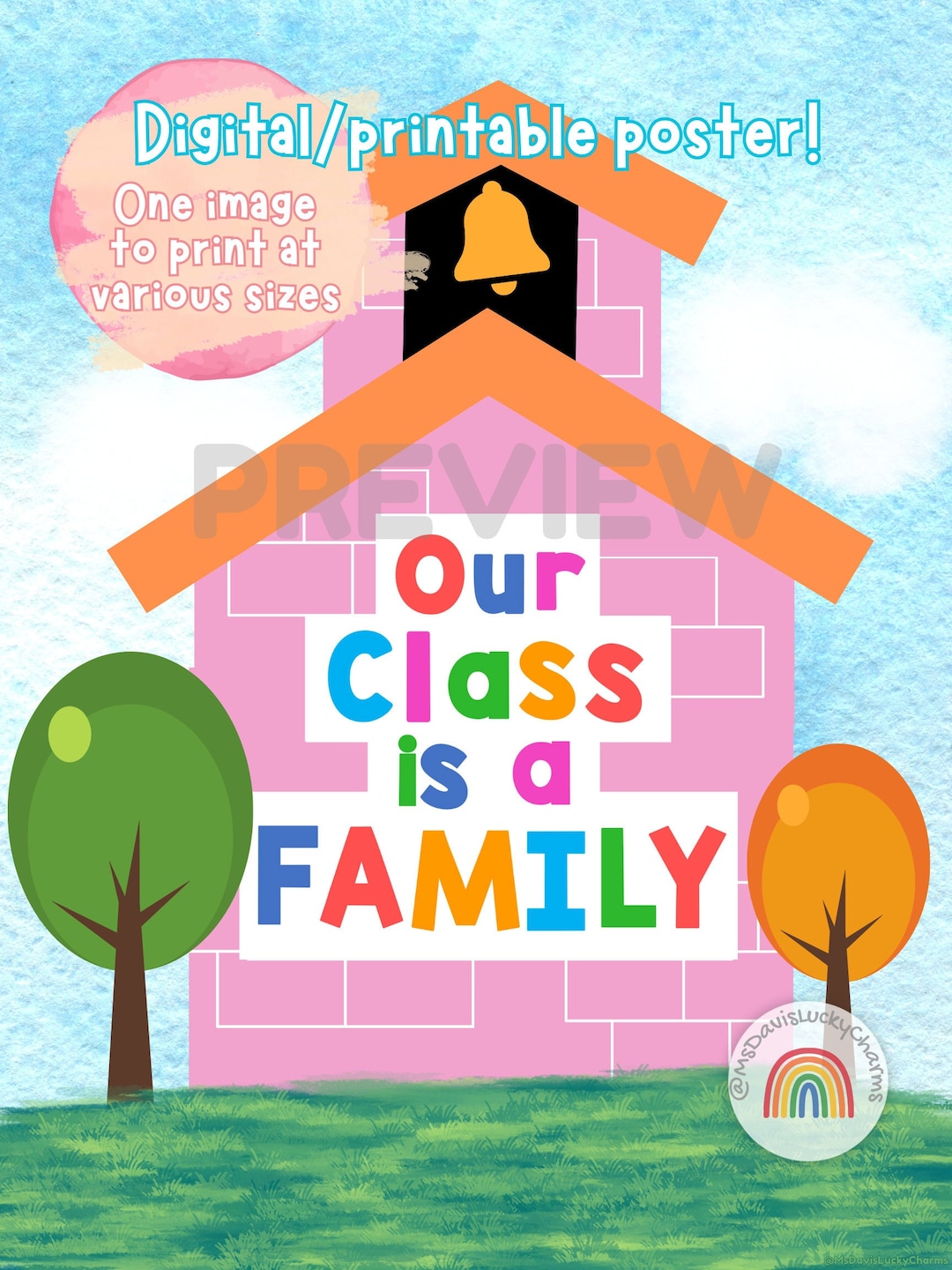 One PDF Image, Digital/printable Class Family Poster, Print at Various ...