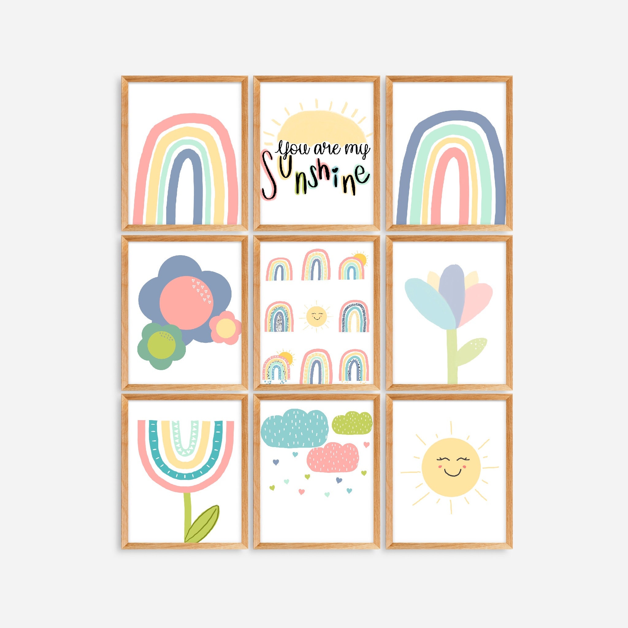 Set of 12 Sunshine Print Mix and Match You Are My Sunshine - Etsy