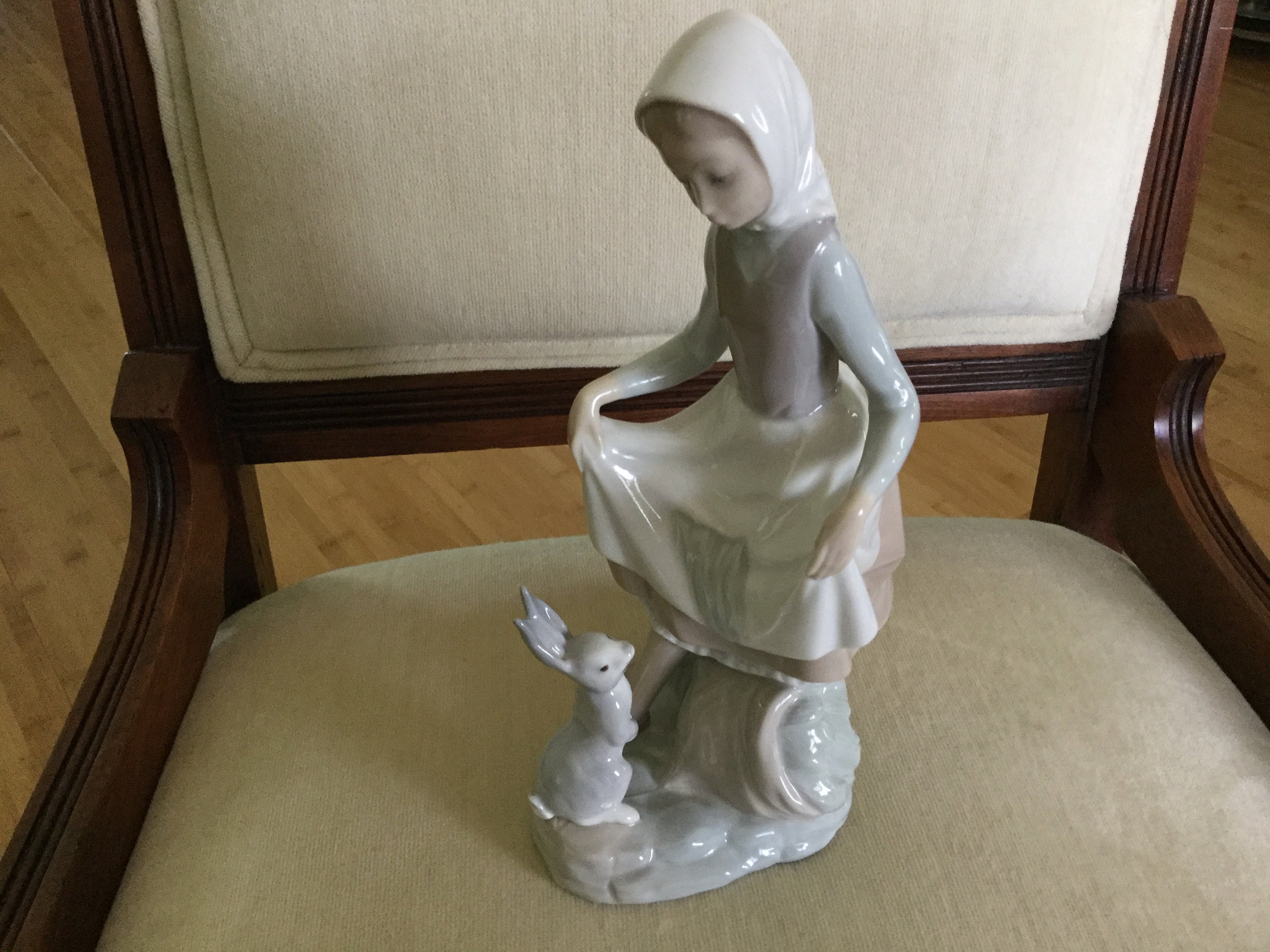 Lladro Girl Curtseying to a Bunny Rabbit a Beautiful Gift | Etsy