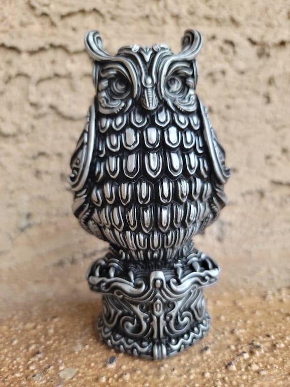 Silver Owl New Age Figure | Etsy
