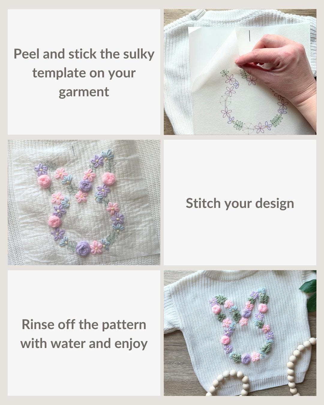 Floral Bunny Easter Hand-embroidery DIY Kit (beginner-friendly) - Etsy
