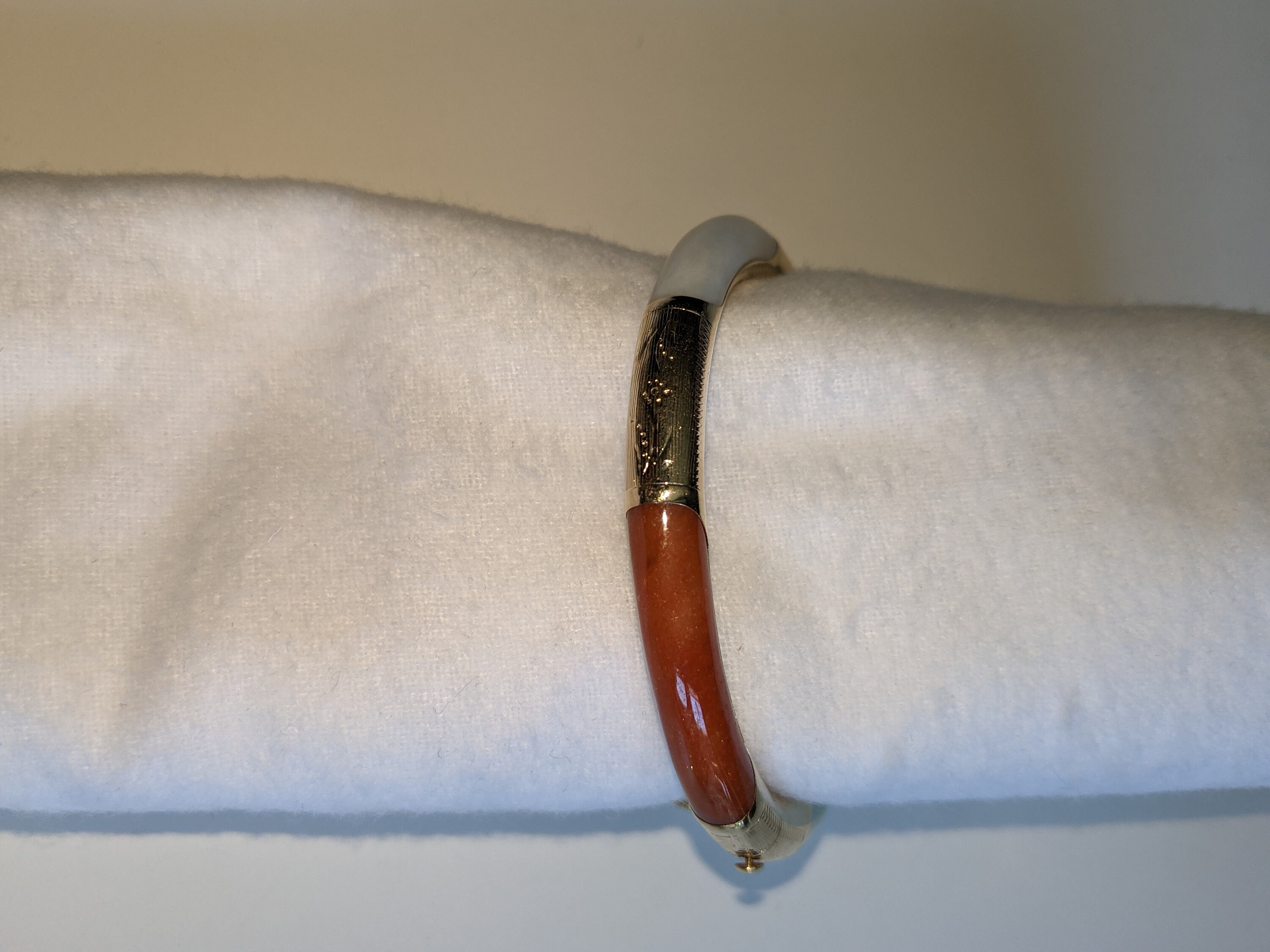 Vintage Multicolor Jade Hinged Bangle Bracelet 14 Karat Gold - Etsy