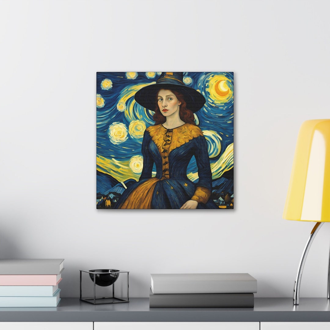 Van Gogh Inspired Pilgrim Witch Print Canvas Wrap - Etsy