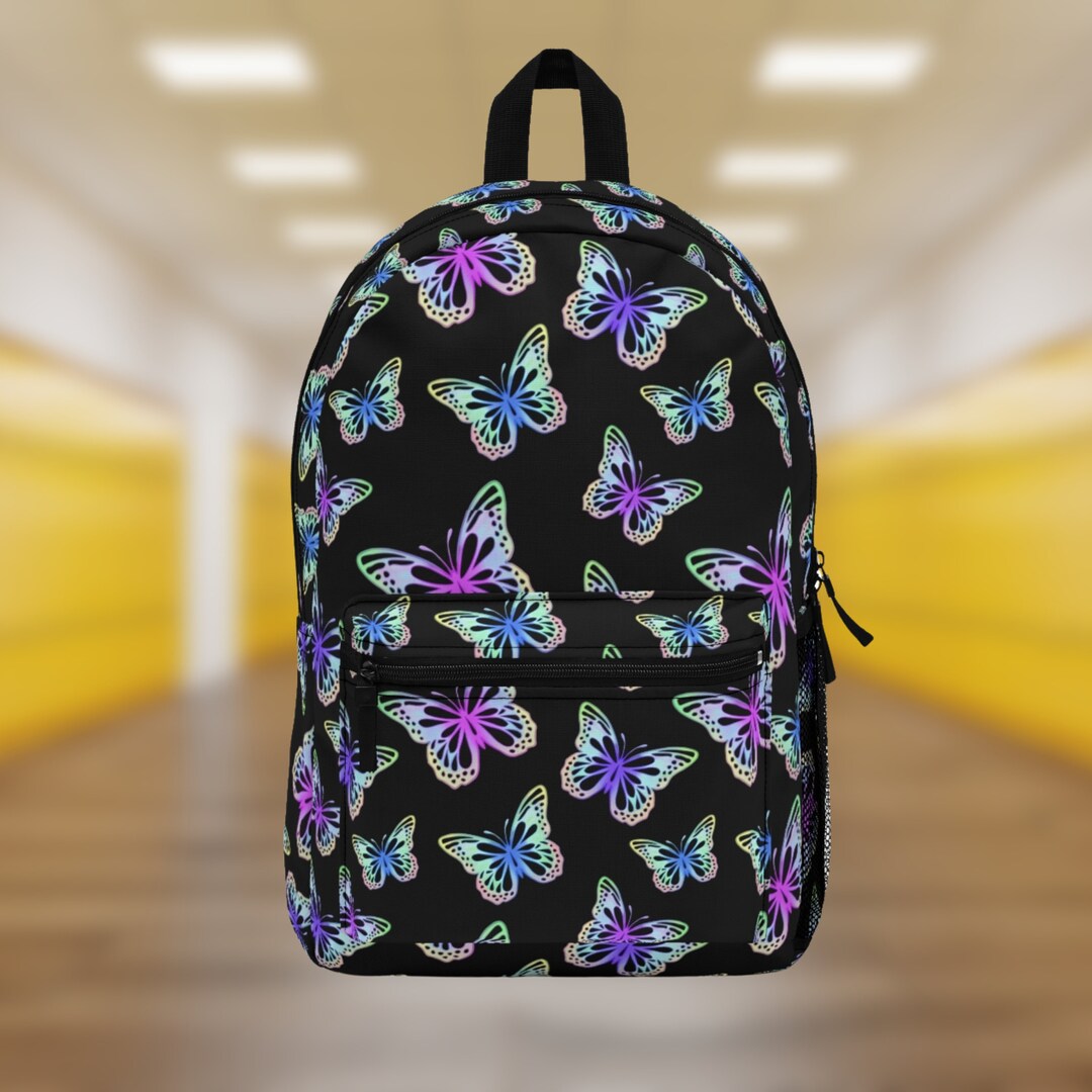 Butterfly Black Backpack - Etsy