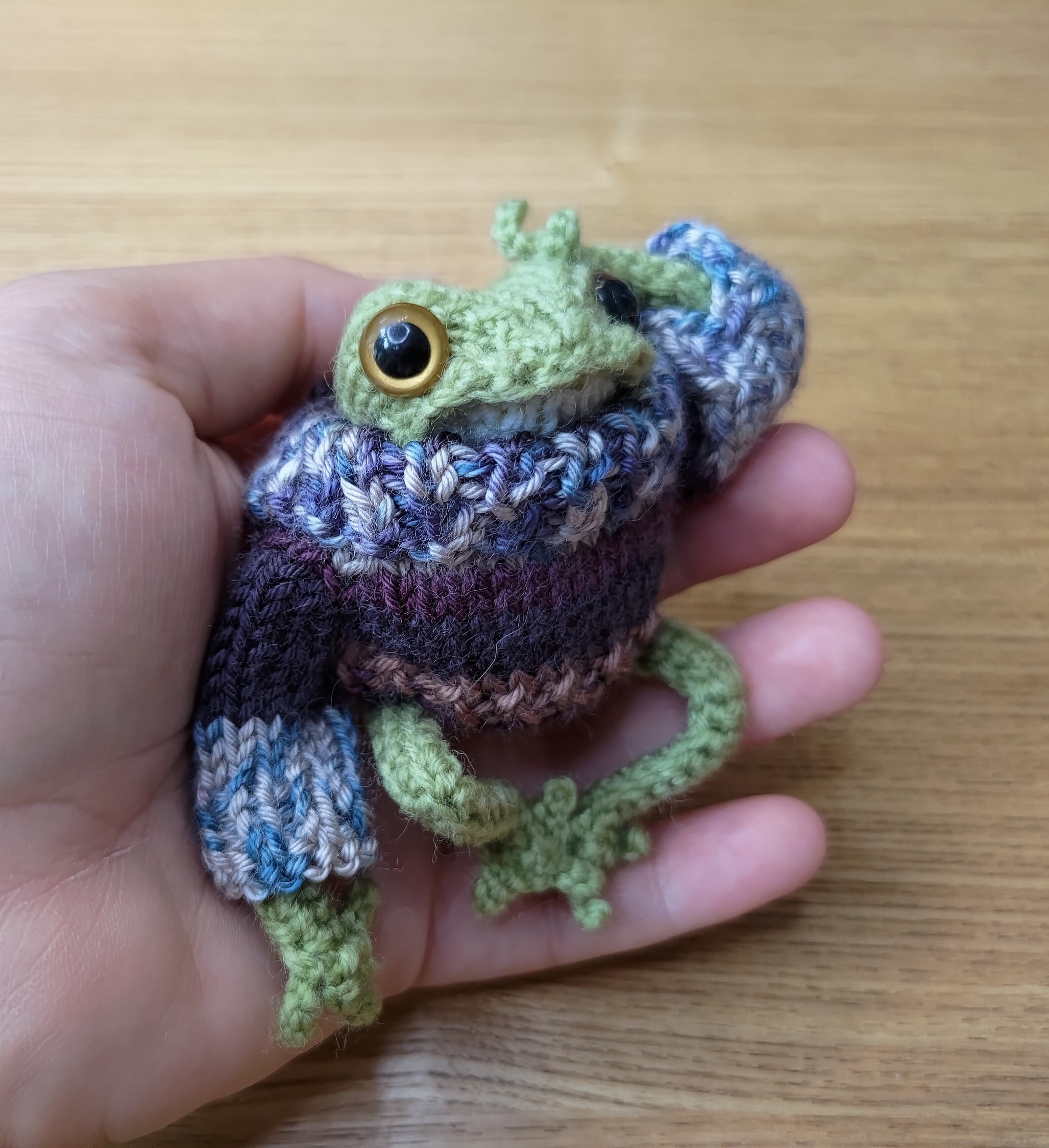 Knitted Frog in Sweater - Etsy