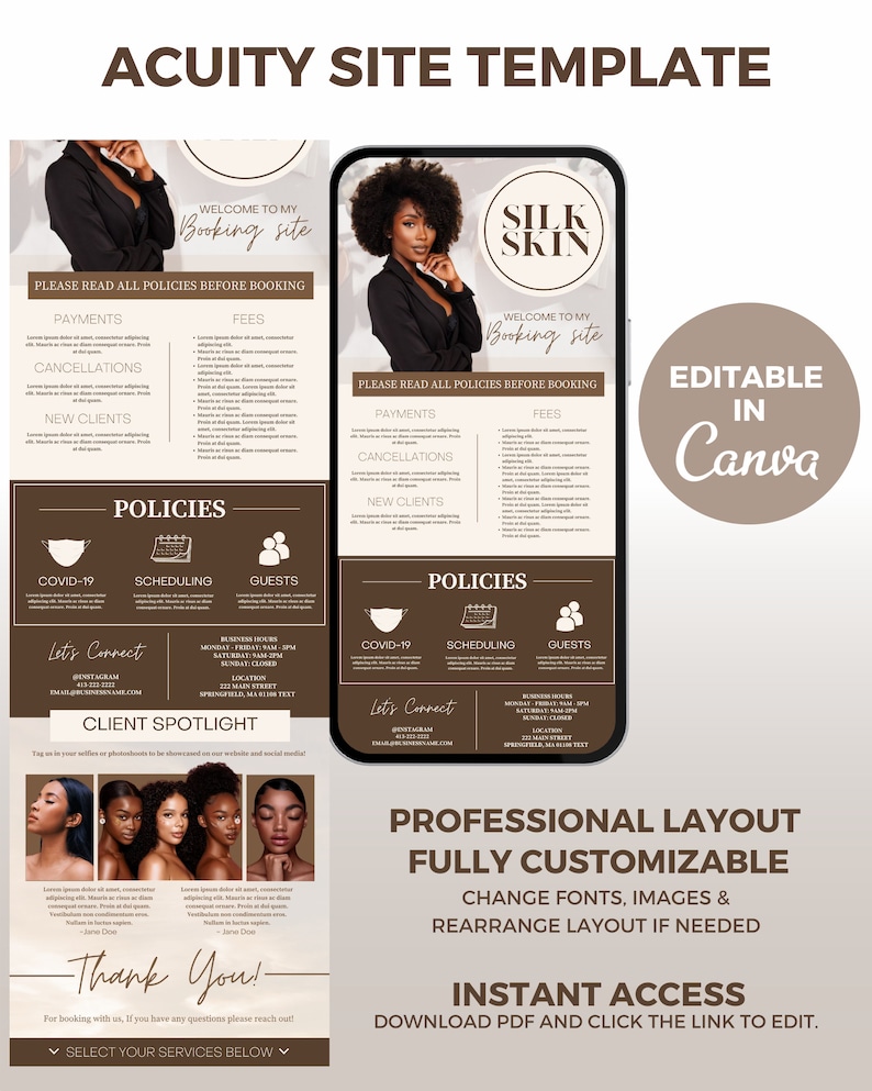 Acuity Scheduling Template DIY Booking Site Template Makeup - Etsy