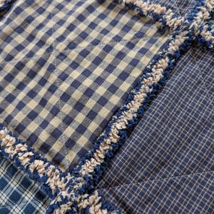 Blue "all Plaid" Rag Quilt - Etsy