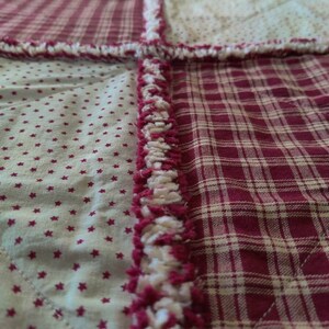 Red Country Rag Quilt/red and Cream Quilt/country Rag Quilt/country ...