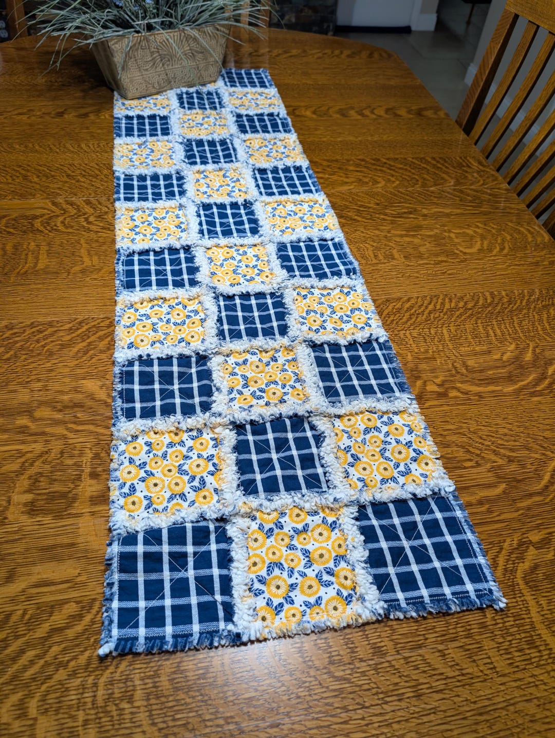 Floral Rag Quilt Table Runner, Spring Decor (51x14.5 Inches) - Etsy