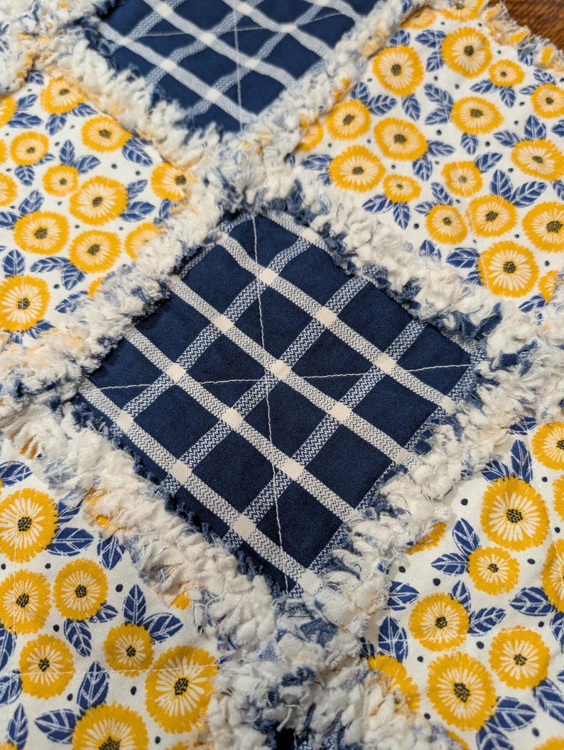 Floral Rag Quilt Table Runner, Spring Decor (51x14.5 Inches) - Etsy