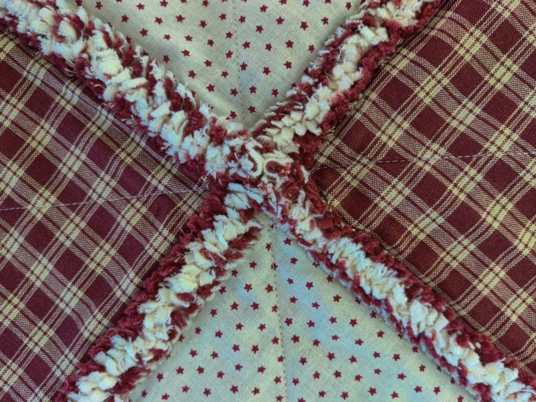 Red Country Rag Quilt/red and Cream Quilt/country Rag Quilt/country ...