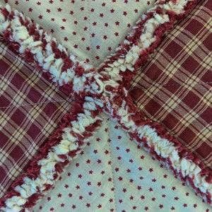 Red Country Rag Quilt/red and Cream Quilt/country Rag Quilt/country ...