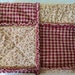 Red Country Charm Quilt/red and Tan Quilt/floral and Plaid Rag Quilt ...