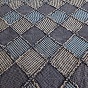 Blue "all Plaid" Rag Quilt - Etsy